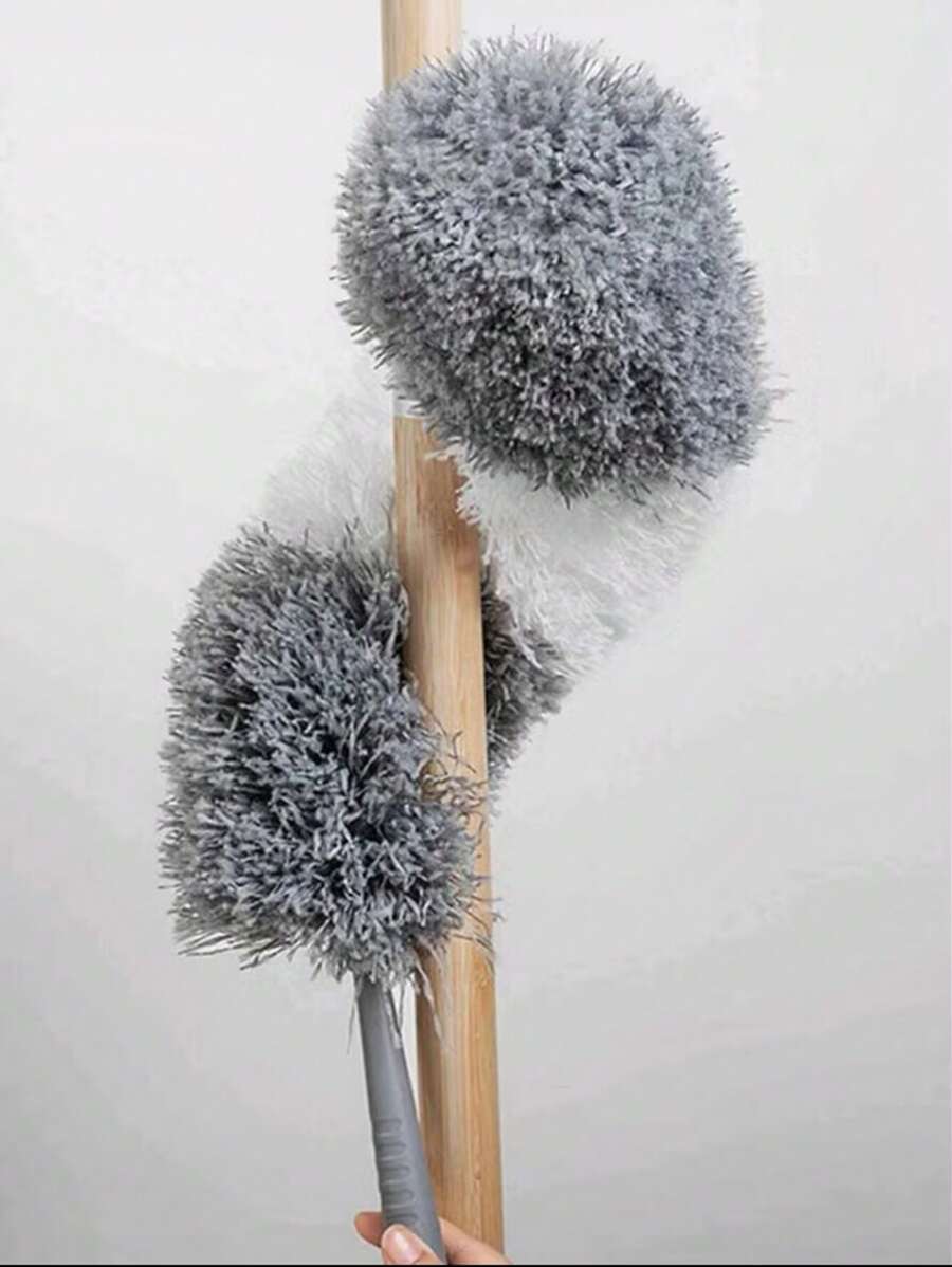 1pc Stretchable & Bendable Stainless Steel Duster With Grey & White ...