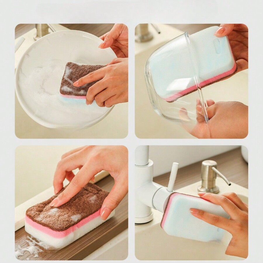 Two-Sided Sponge Block Magic Wipe Kitchen Clean Remove Stains Sponge ...
