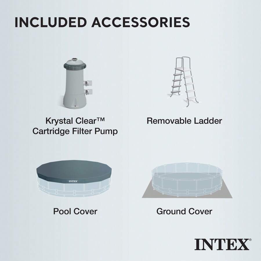 Intex Intex 15ft X 42in Prism Frame Above Ground Swimming Pool Set With ...