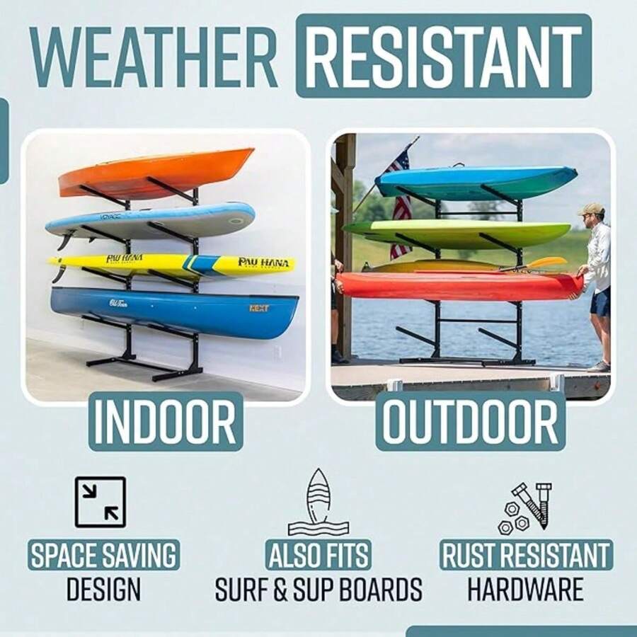 Teal Triangle Freestanding G-Watersport Kayak And Outdoor Storage Rack ...