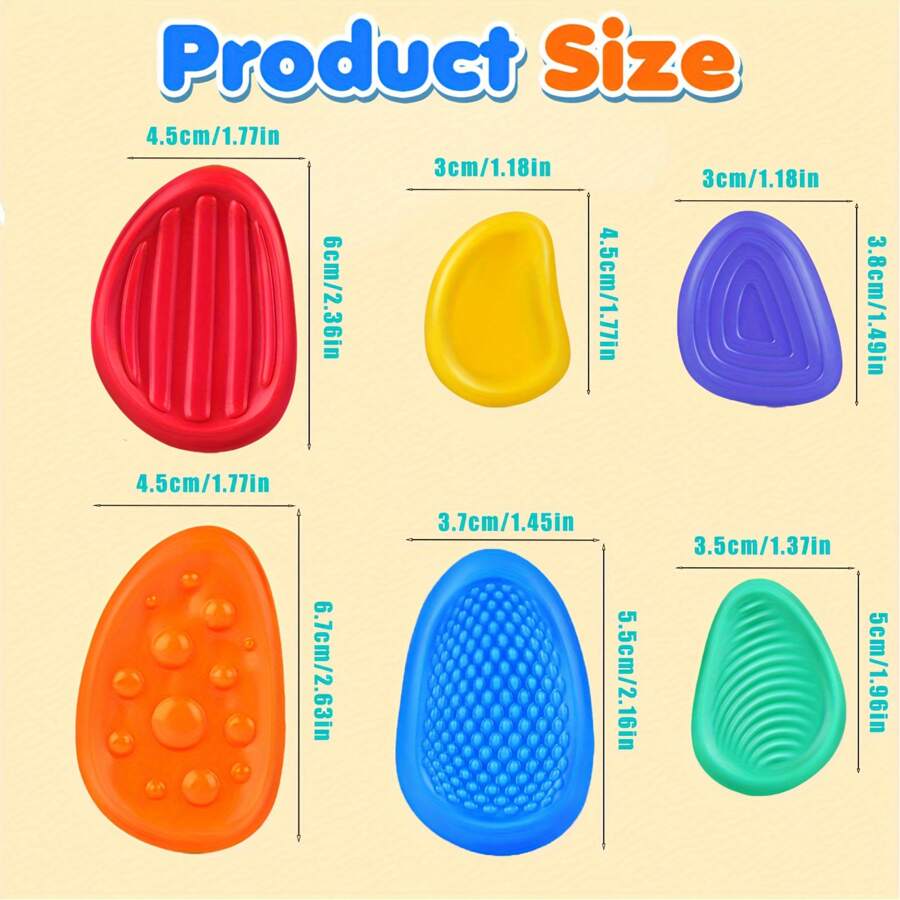 OTAN Sensory Worry Stones: Textured Soft Fidget Toys For Kids - Calming Stress Relievers For ...