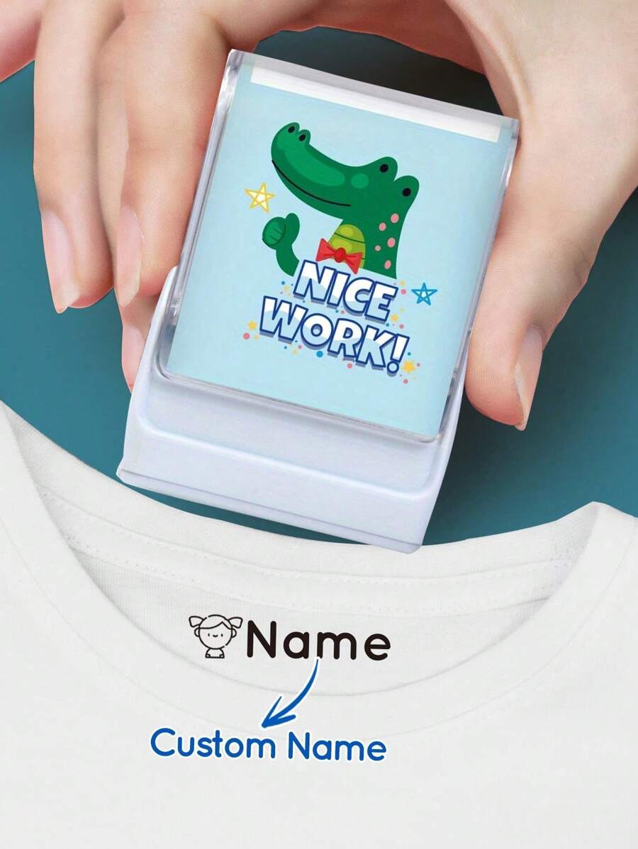 1 Customizable Cartoon Pattern Name Stamp - Waterproof, Non-Fading ...