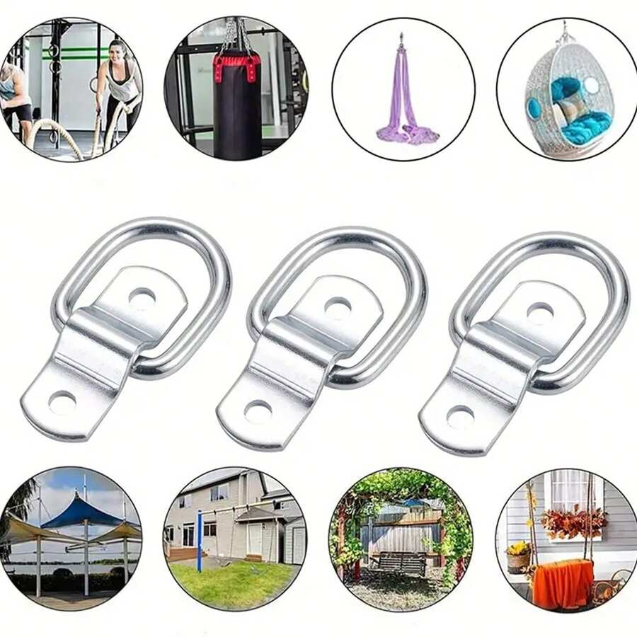 4 Sets Cargo Lashing Surface Mount D Ring Staple Cleat Tie Down Ring ...