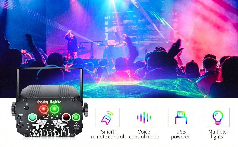 Lumière de scène pour fête DJ - Effet d'aurores boréales, lumières stroboscopiques RVB à ...