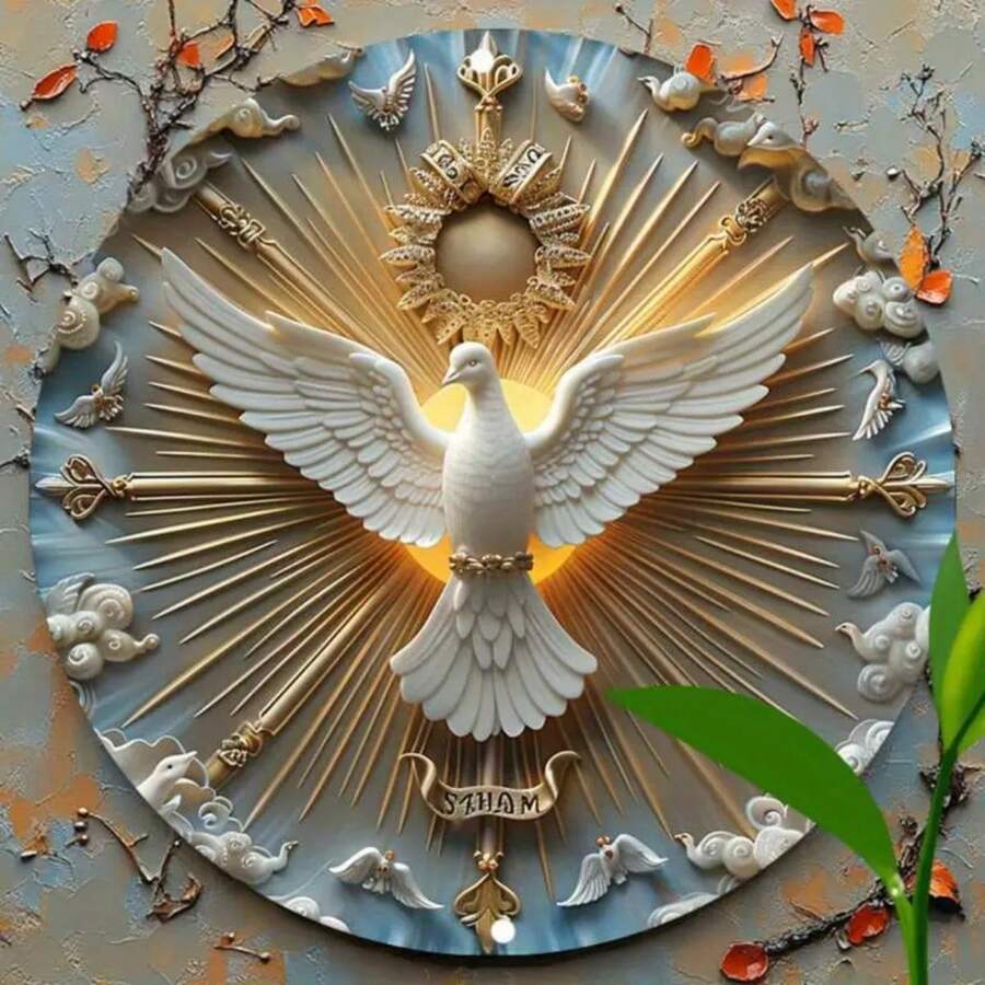8x8 Inches Wooden Wall Art With 2D Embossed Holy Spirit Design ...
