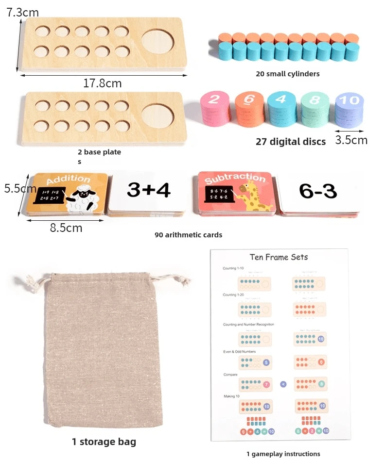 Materiale didattico Montessori, giochi in legno per l'apprendimento dei ...