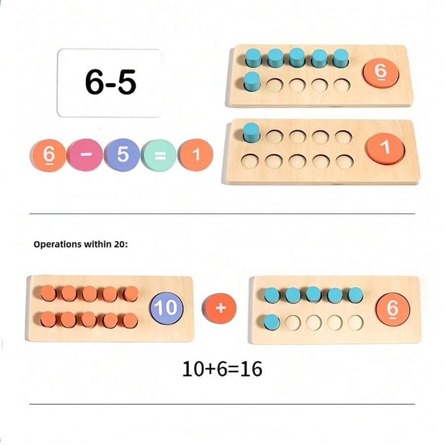 Montessori Math Manipulatives Wooden Learning Number And Counting Games ...