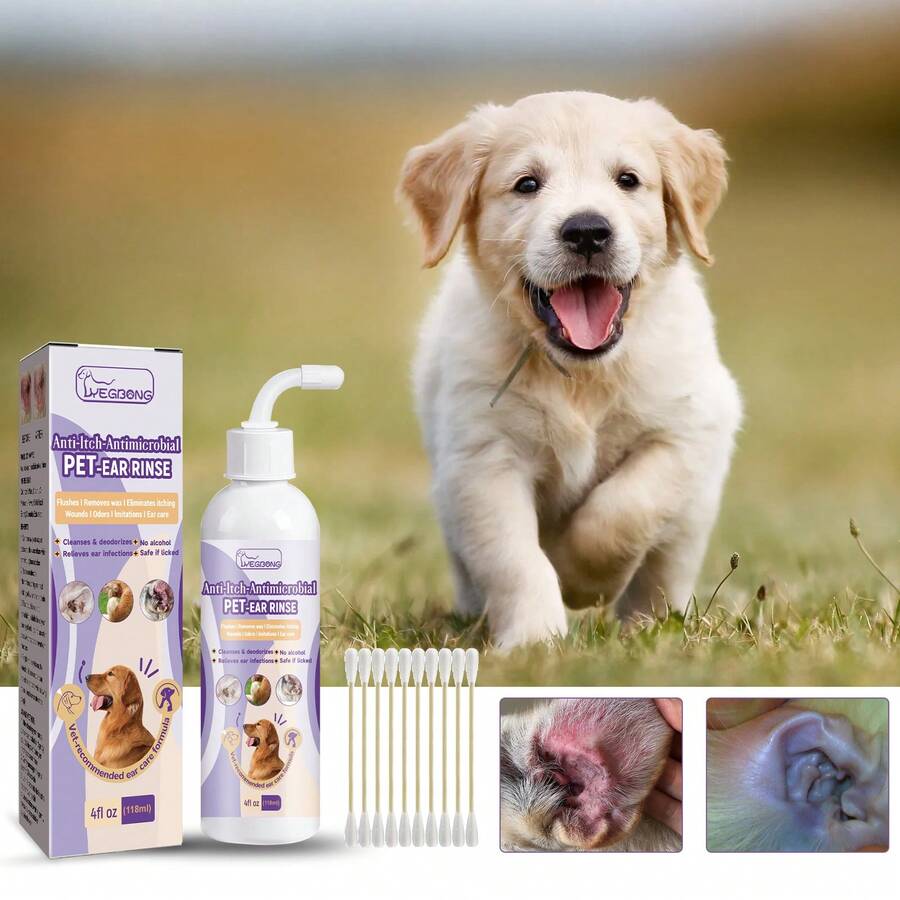 Pet Ear Cleaning Solution Cat & Dog Relieve Ear Canal Odour Clean Ear ...