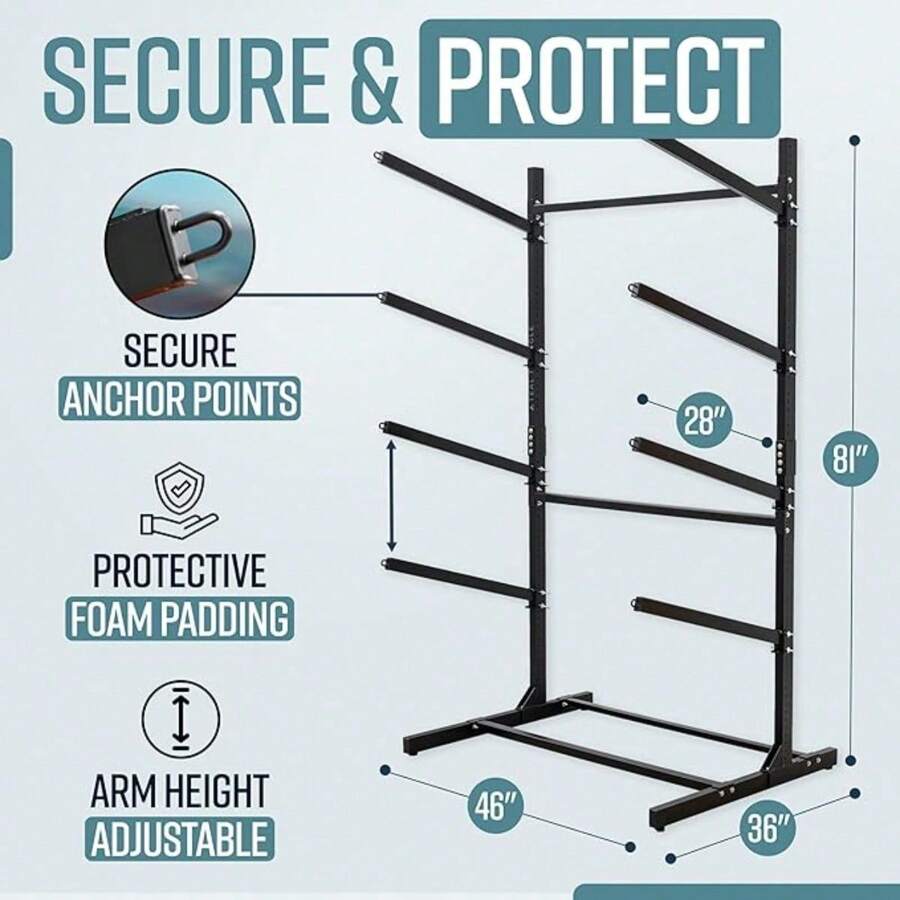 Teal Triangle Freestanding G-Watersport Kayak And Outdoor Storage Rack ...