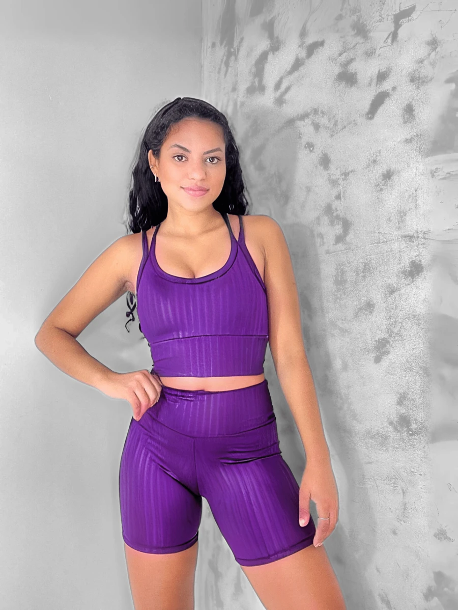 Short And Top Set Cirre Cross Back Shiny Fitness Gym Workout | SHEIN USA