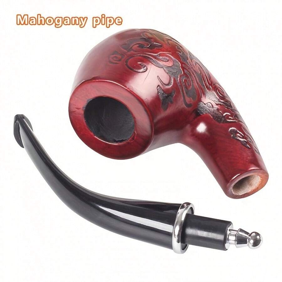 Rosewood Smoking Pipe: Wooden Pipe With Spiral Pattern, Providing A ...