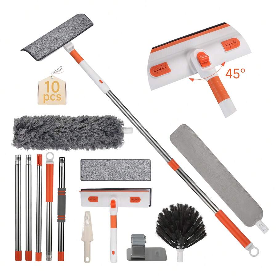 2-In-1 Window Wiper Retractable Window Cleaning Kit, 235CM Retractable ...