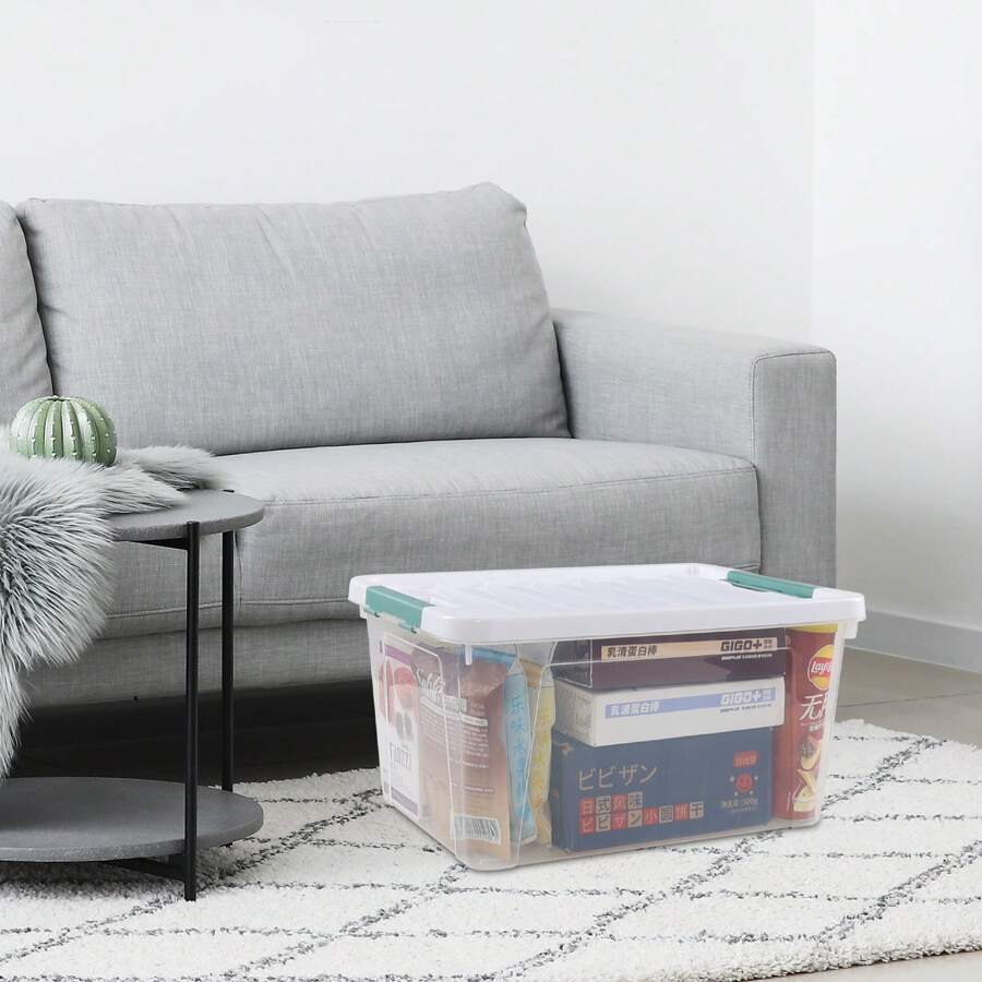 AnnkkyUS 35 Liters Clear Plastic Storage Bins With Latching Lids, 6 ...