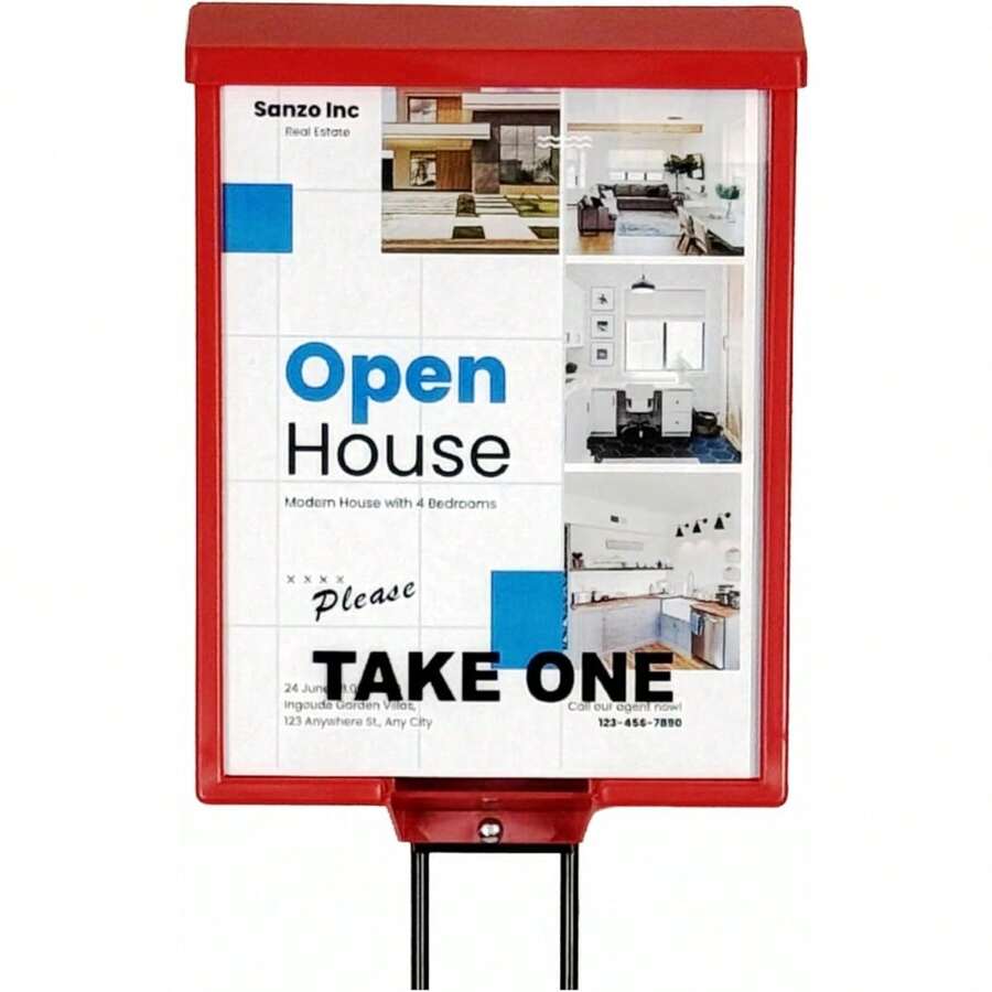Outdoor Brochure Box On A Stake 46 Inch Tall - Holds 250 8.5 X 11 ...