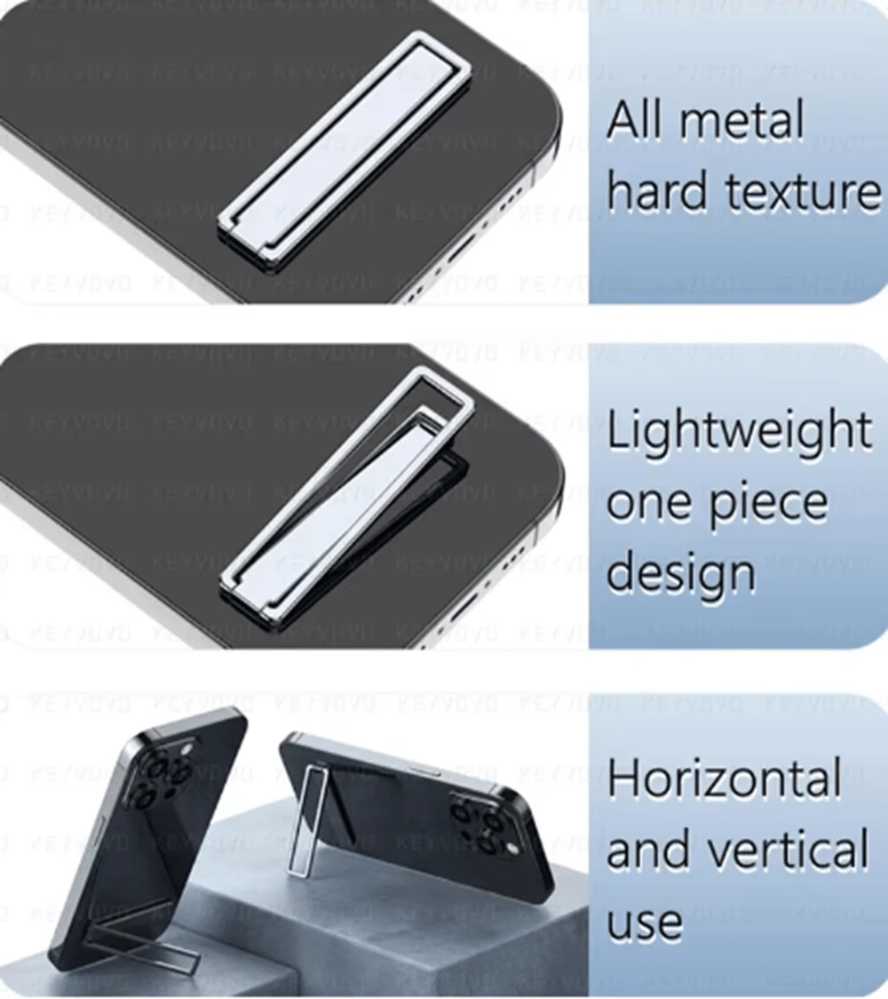 Rectangular Metal Cell Phone Holder Vertical/Horizontal Adjustable Mini ...