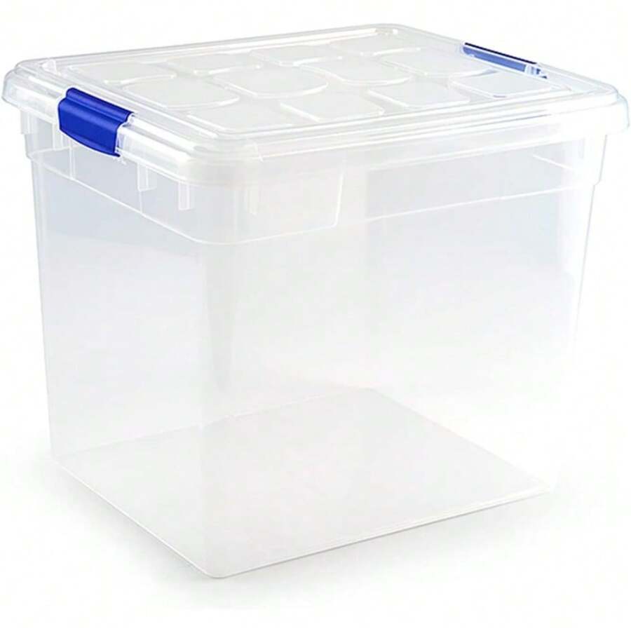 Cajas almacenaje de plastico transparente con tapa y cierres a presión ...