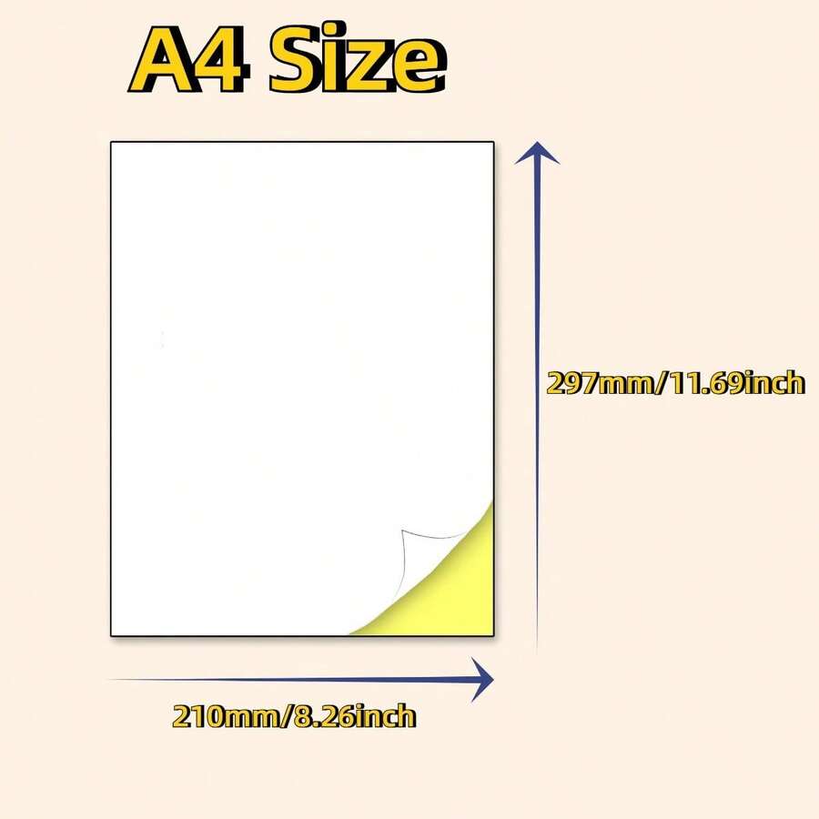 10/50/100/150/200 Sheets Printable White Sticker Paper, Laser/Inkjet Printing - Matte, A4 Size ...