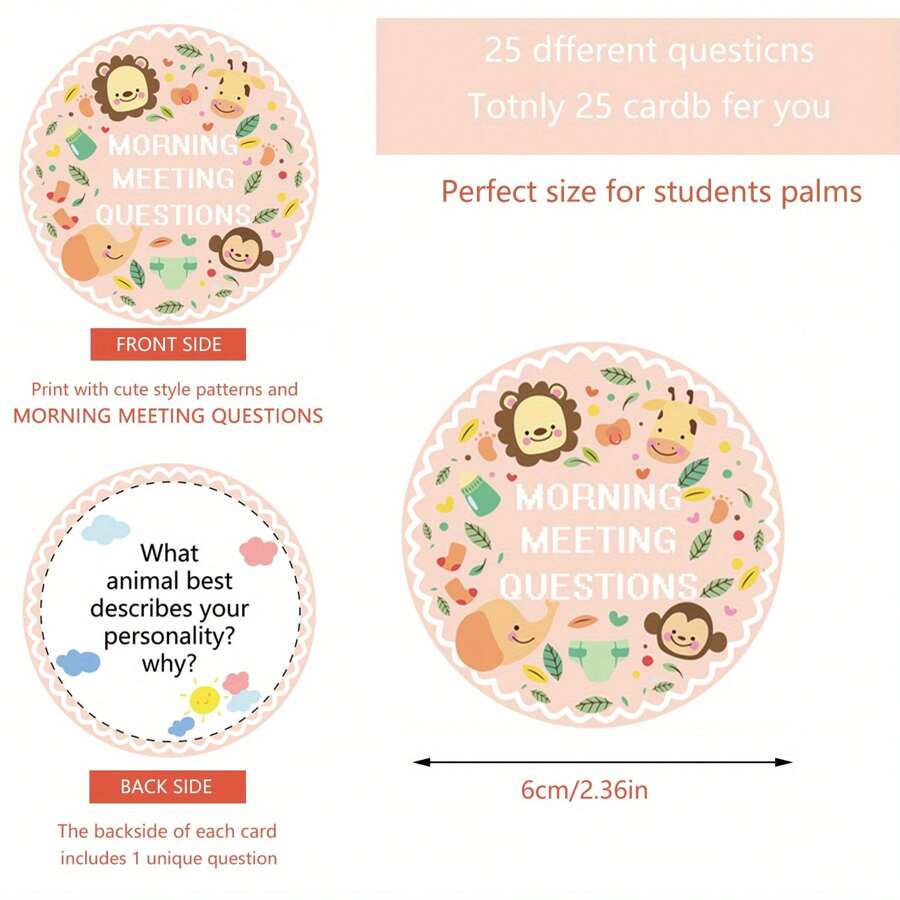 25pcs Morning Meeting Chips Questions Cards For Students, Classroom ...