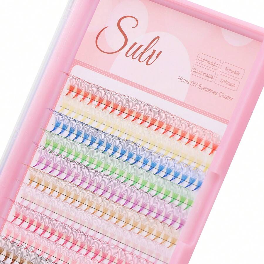 Sulv D Curl 240PCS 12 Colors Mixed 10D Colored Pre Fans Lashes ...