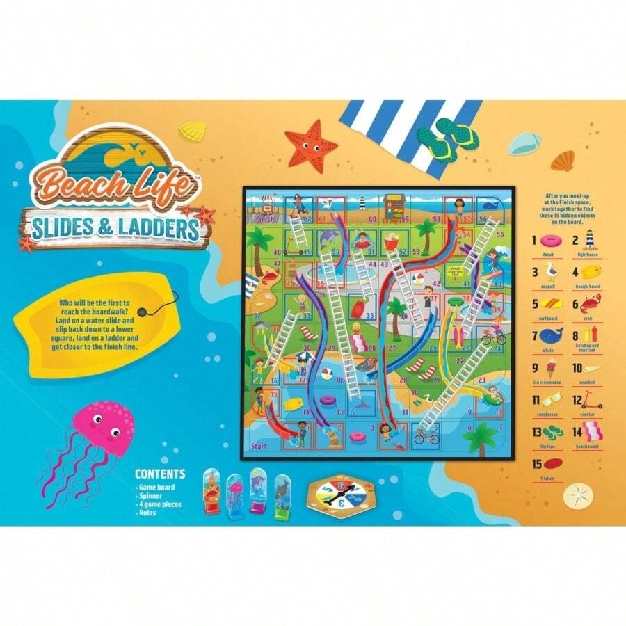 Masterpieces Masterpieces Beach Life Slides And Ladders Board Game By ...