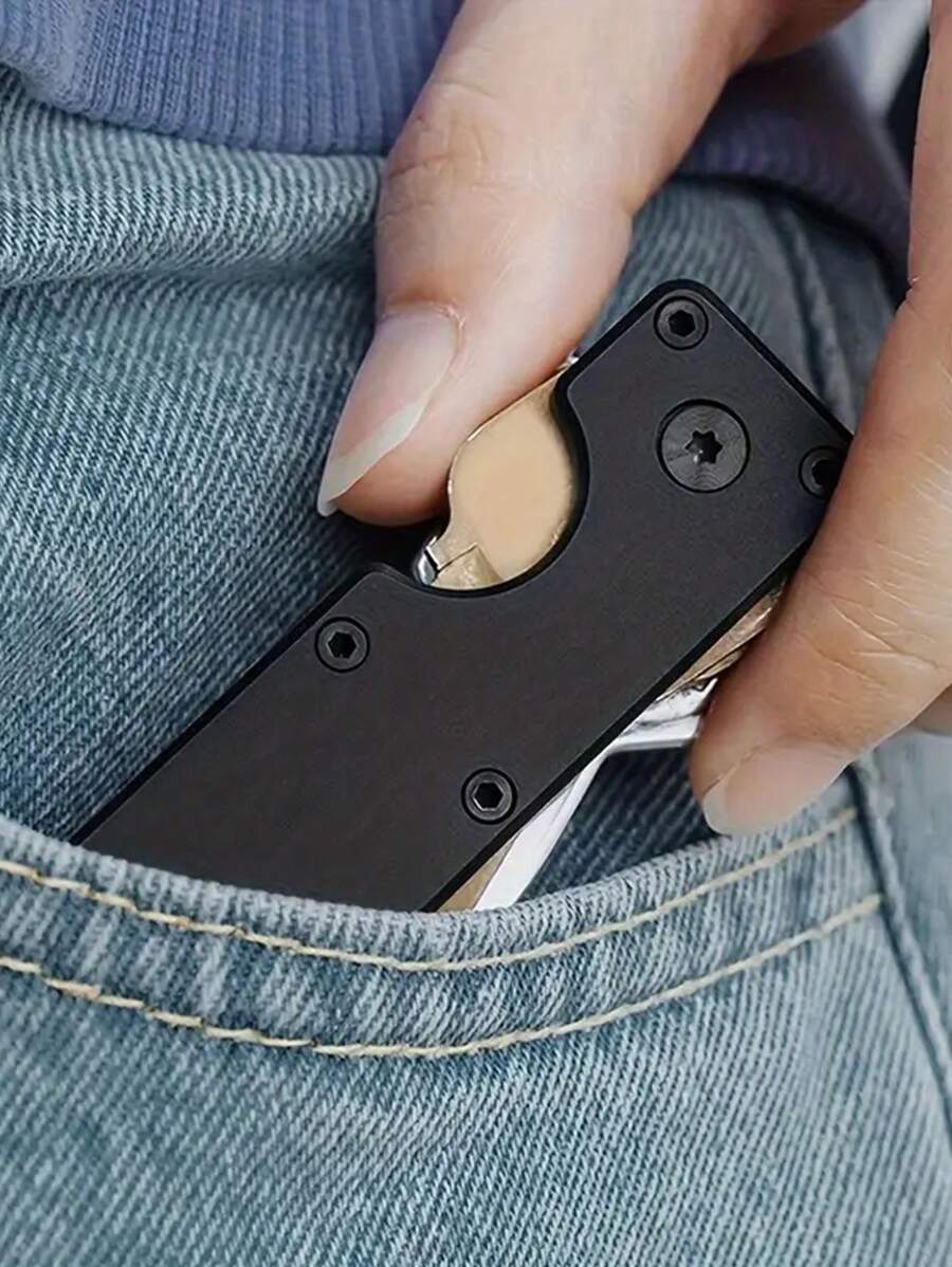 1pc Sleek Aluminum Key Organizer - Compact, Lightweight & Portable Key ...