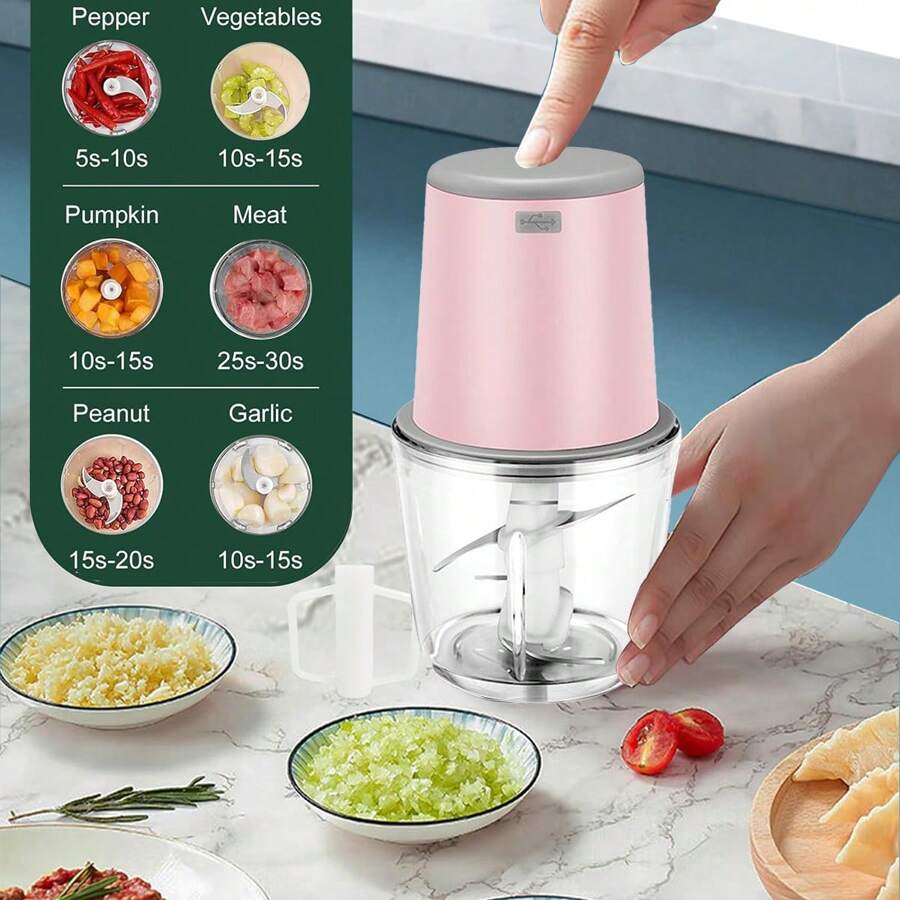 Food Processing Machine, Electric Food Chopper With Glass Bowl, Double ...