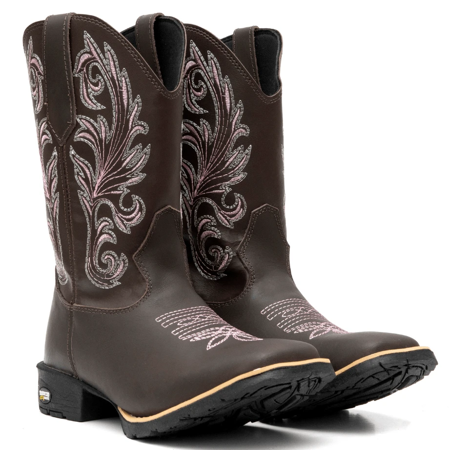 Bota Country Texana Feminina Tri Rosa Bordada Botina Feminina | SHEIN ...