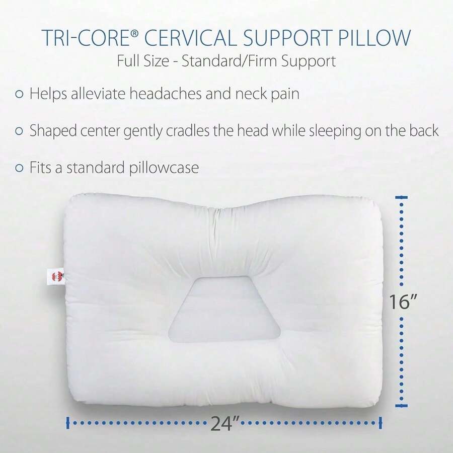 Tri-Core Cervical Support Pillow & Travel Core Combo, Standard Firm ...
