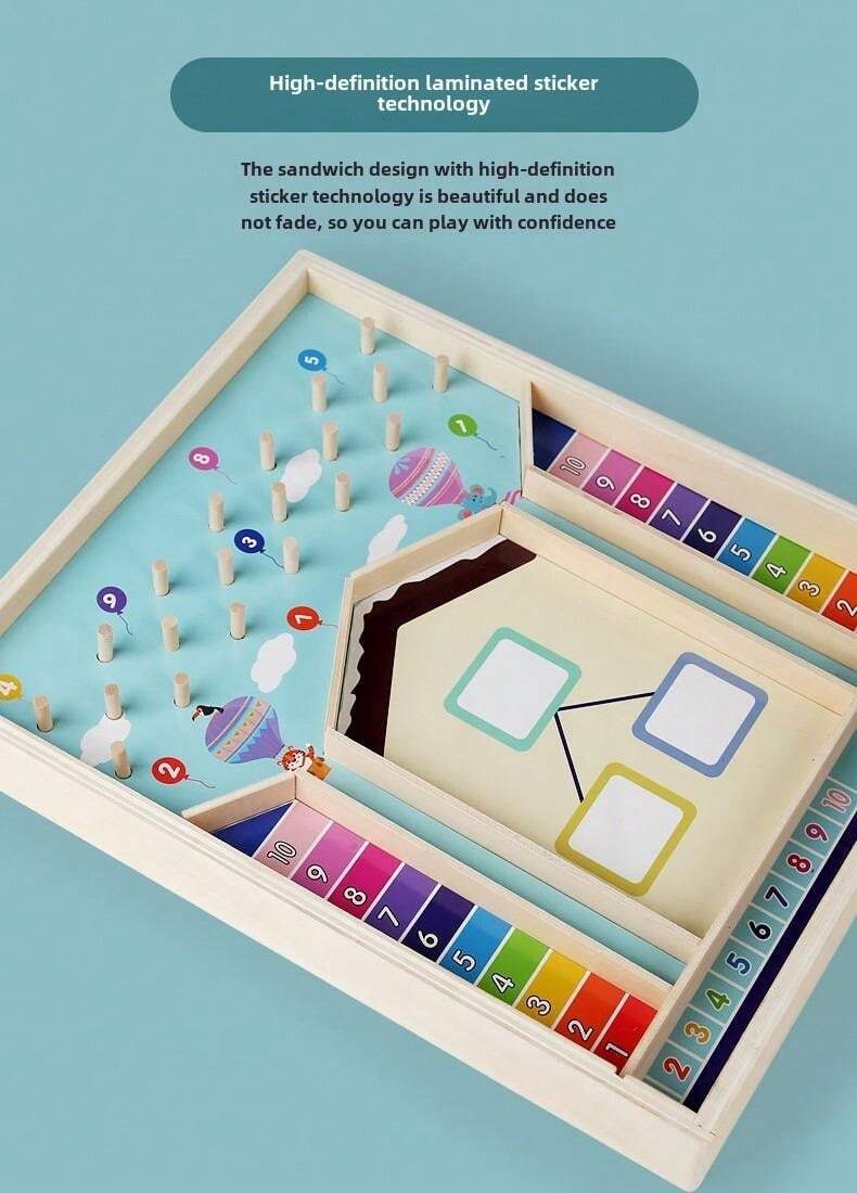 10-Frame Wooden Math Learning Toy Set, Suitable For 3-6 Years Old Kids ...