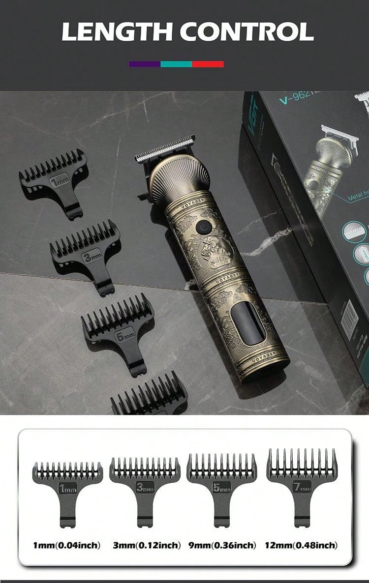 VGR VGR Hair Clipper Electric Cordless Vintage Digital Display Trimmer Metal Rechargeable ...