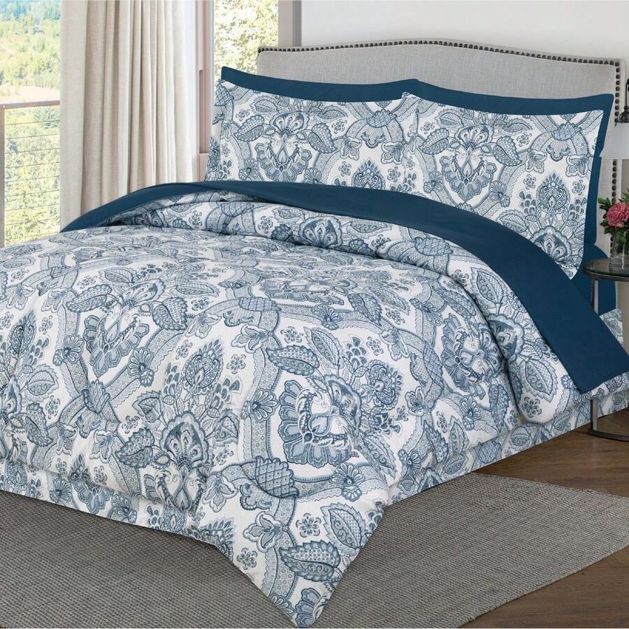 Dan River 8 Piece Reversible Bed In A Bag Comforter Set Microfiber King ...