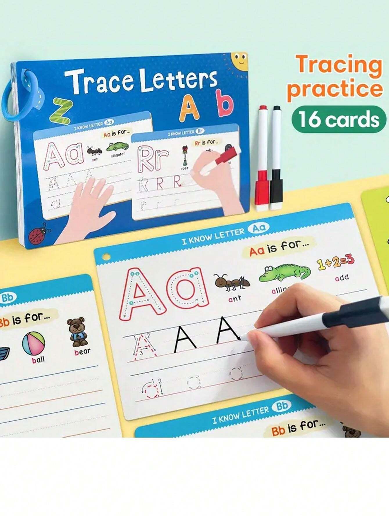 1 Conjunto de Cartões Educativos de Traçado do Alfabeto e Apagáveis ...