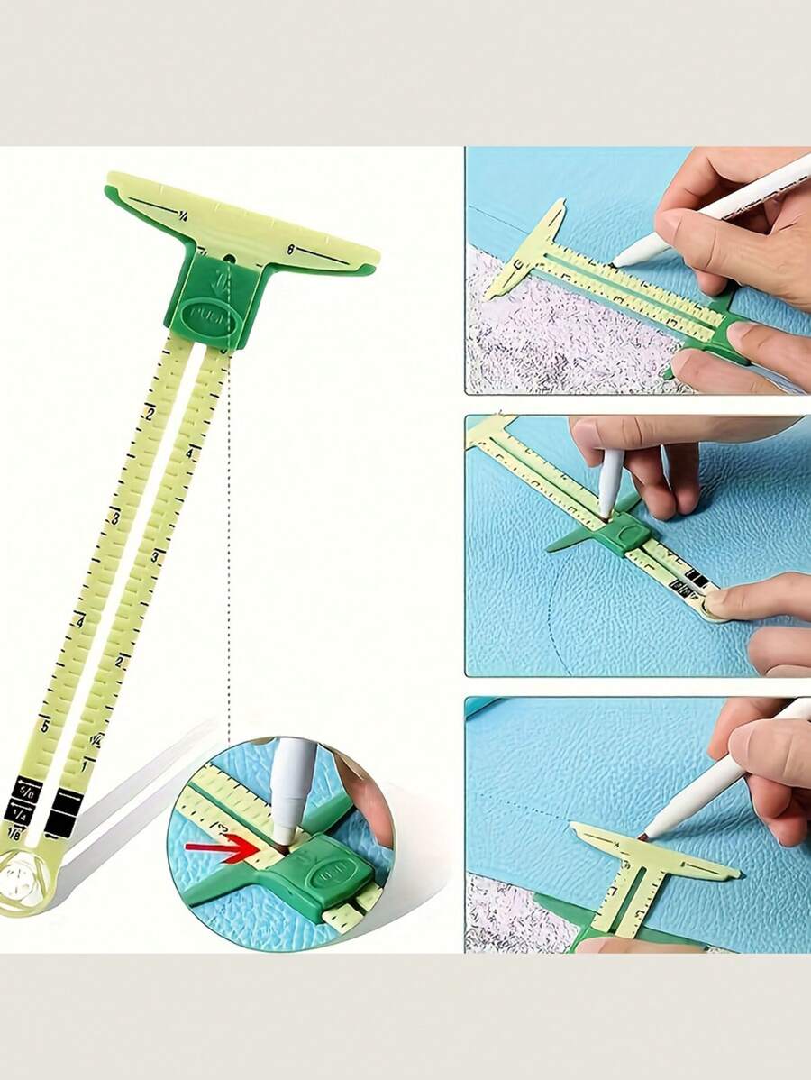 5-In-1 Sliding Gauge Ruler Sewing Measurement Tool, Quilting Ruler For ...