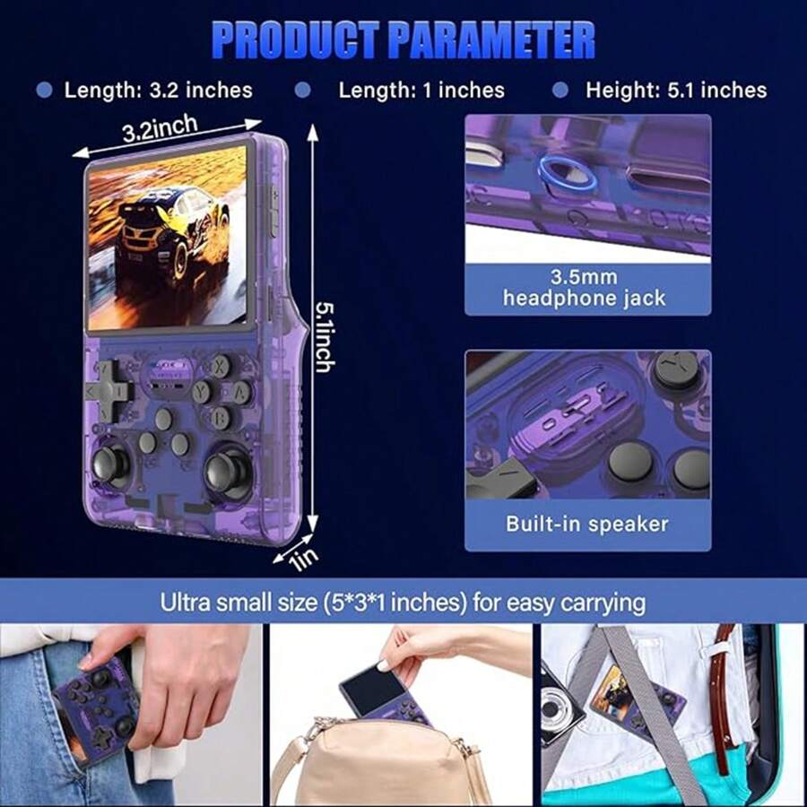 R36S Games In Handheld Game Console,3.5-Inch Screen Retro Gaming ...