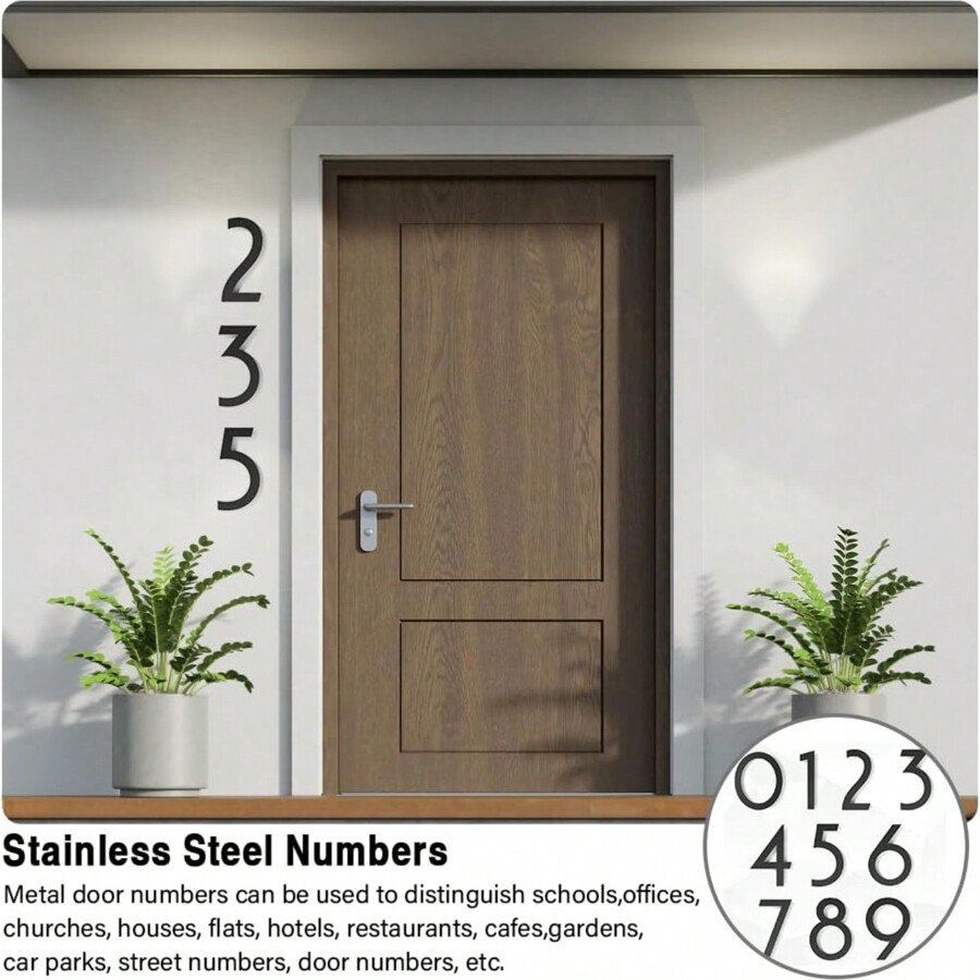 CIF BUY 12 Inch Modern Floating House Numbers, Stainless Steel Metal ...