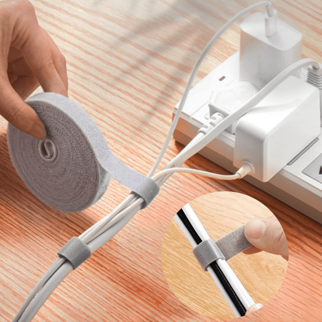 Random Color Reusable Hook & Loop Cable Ties, For Computer & Power ...