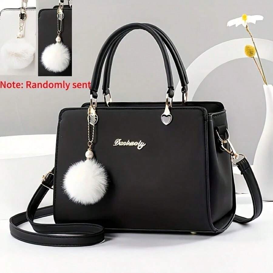Stylish Solid Color Handbag, Women's Hand-Held Square Purse, Elegant ...