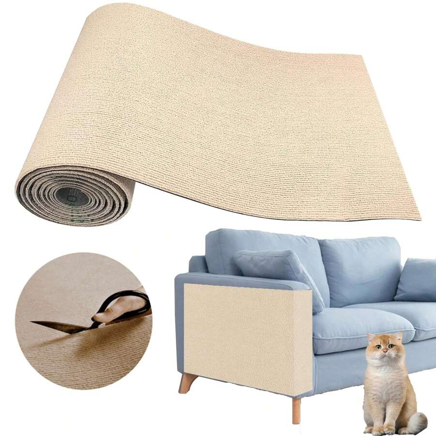 Cat Scratching Mat Self-Adhesive Trimmable Carpet Cat Scratching Post ...