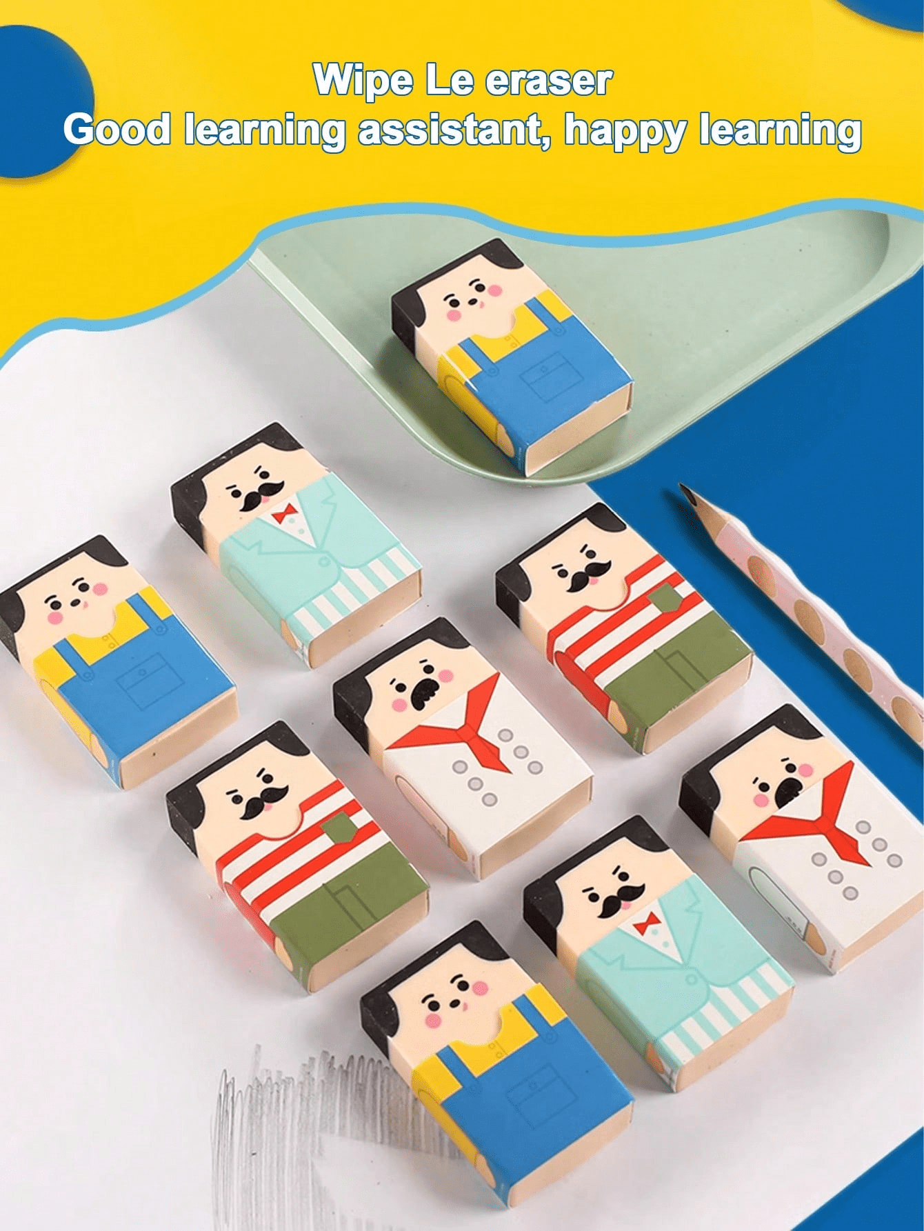 1pc Bald Man Funny Eraser, Creative Niche Genius Cute Cartoon High ...