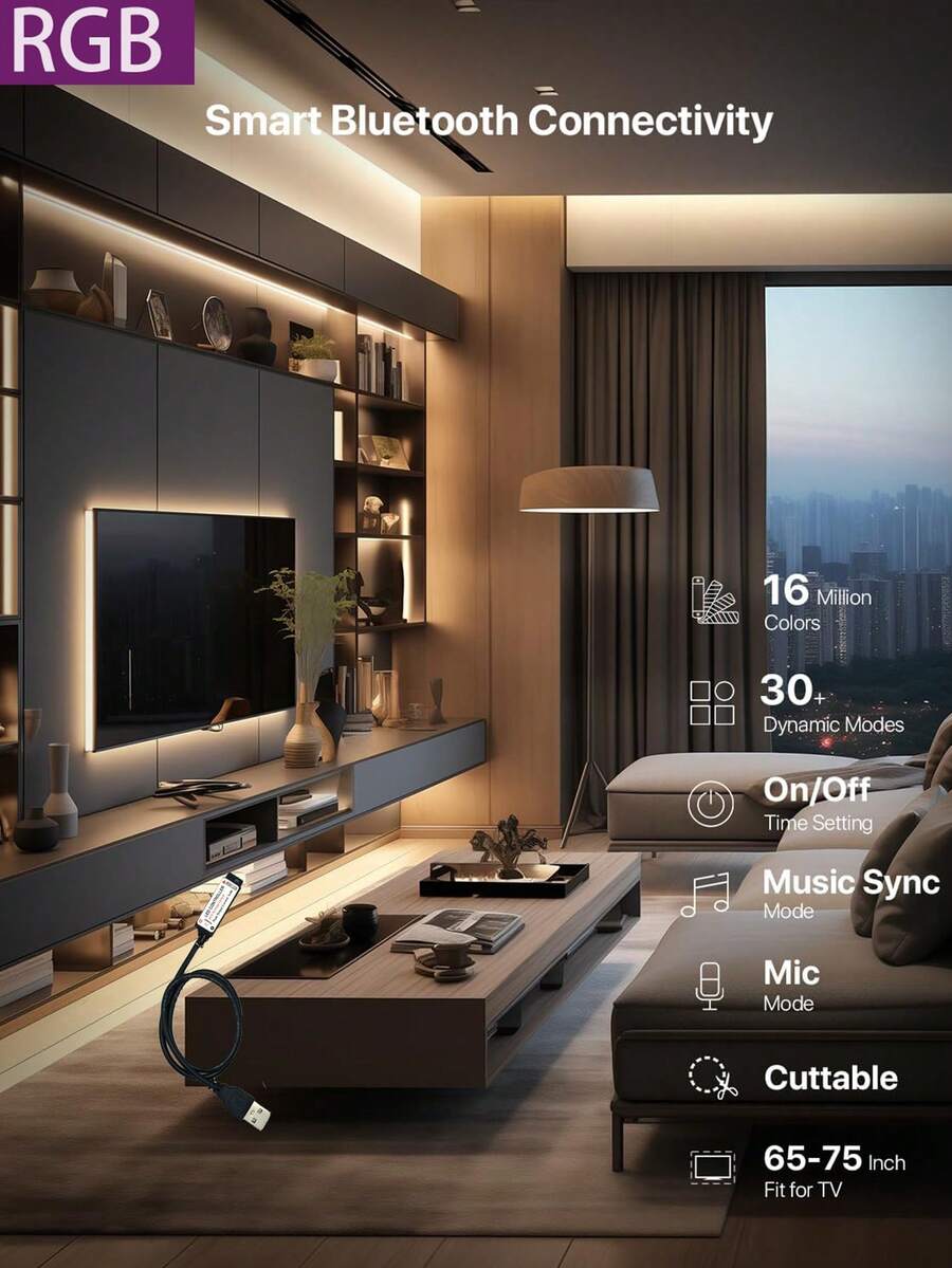 3key TV Light Strip, LED Computer TV Backlight, Suitable For 6.5-131 ...