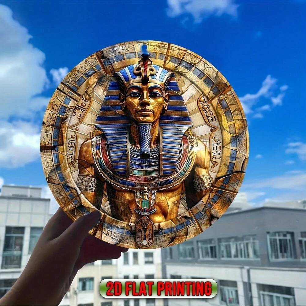 Ancient Egyptian Pharaoh Metal Decorative Sign & Plaque, 20x20 Cm UV ...