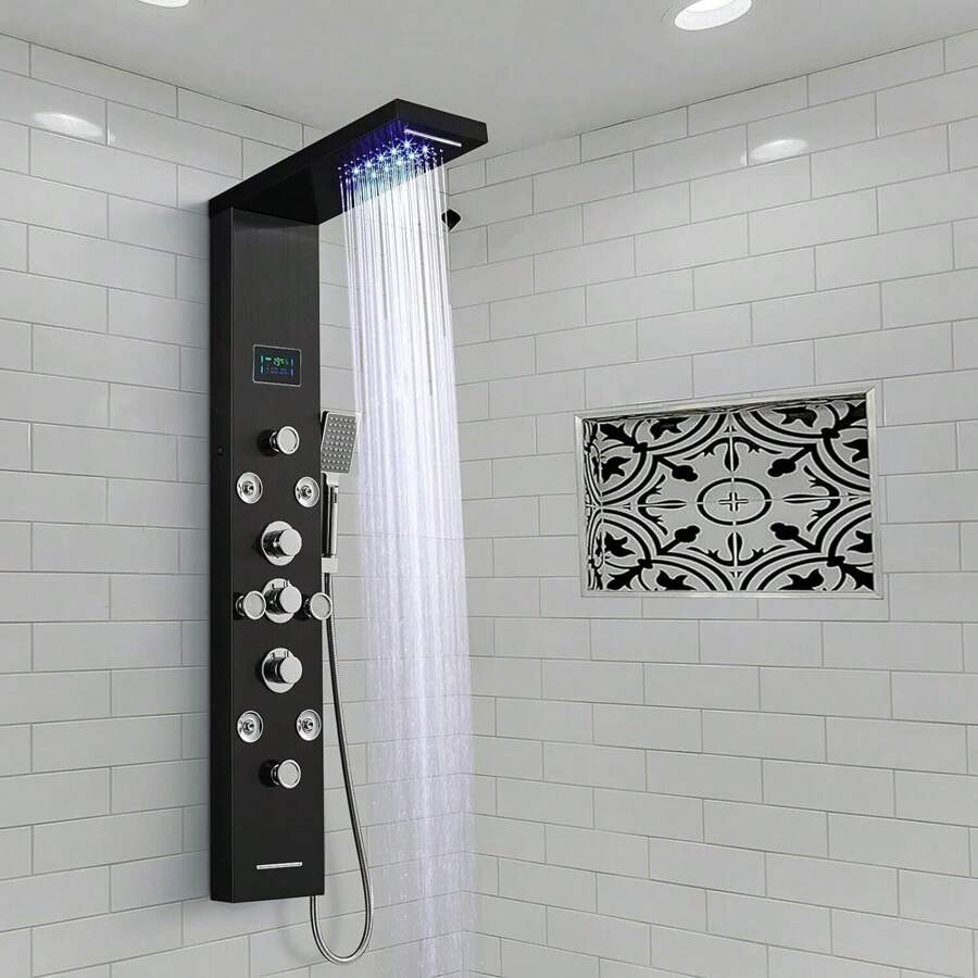 Shower Column Panel, Shower System With 5 Functions, Overhead Shower ...