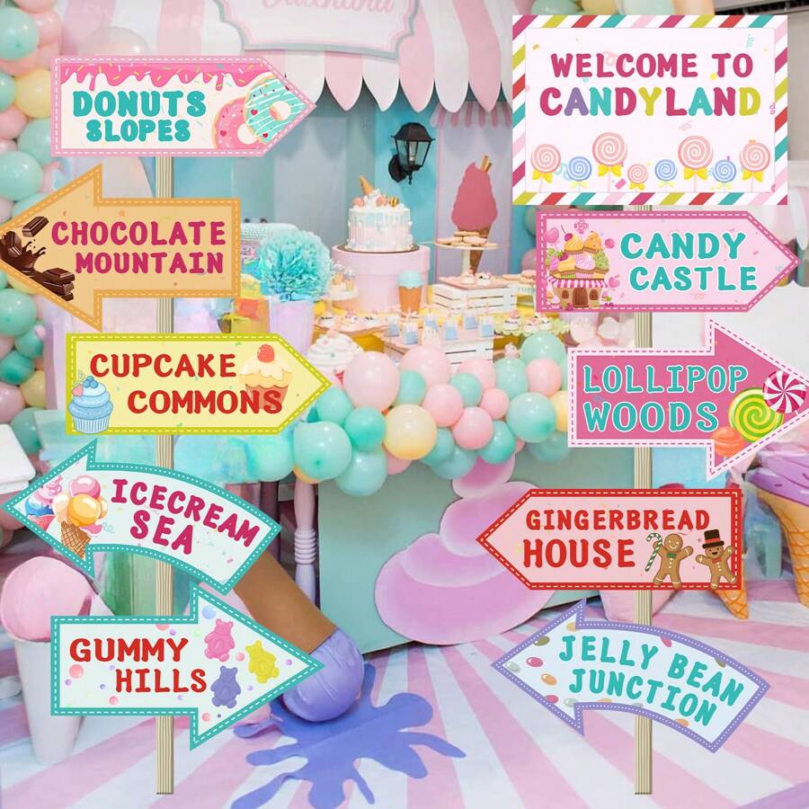 Candyland Party Decorations - Candy Land Party Signs - Welcome ...