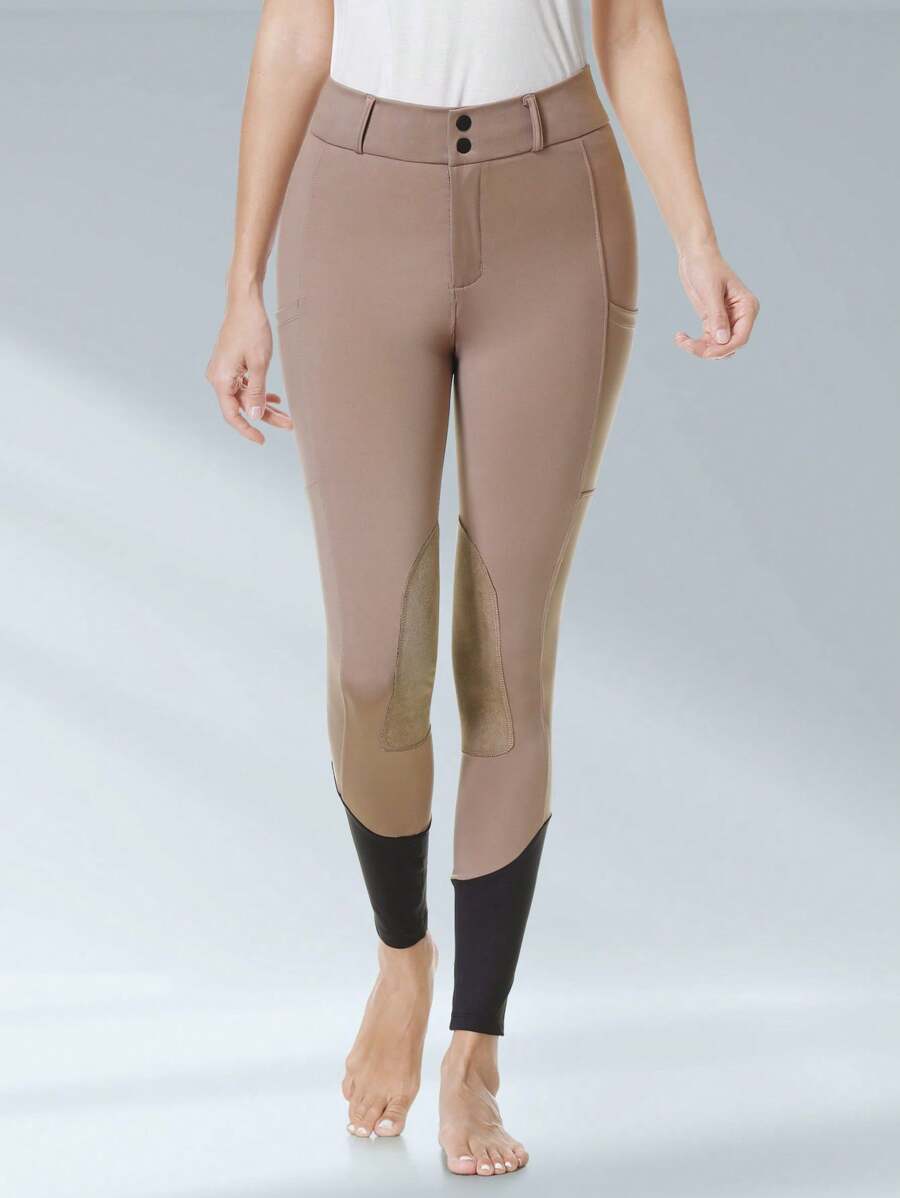 BEROY Women's Horse Riding Pants Knee-Patch Equestrian Breeches Front ...