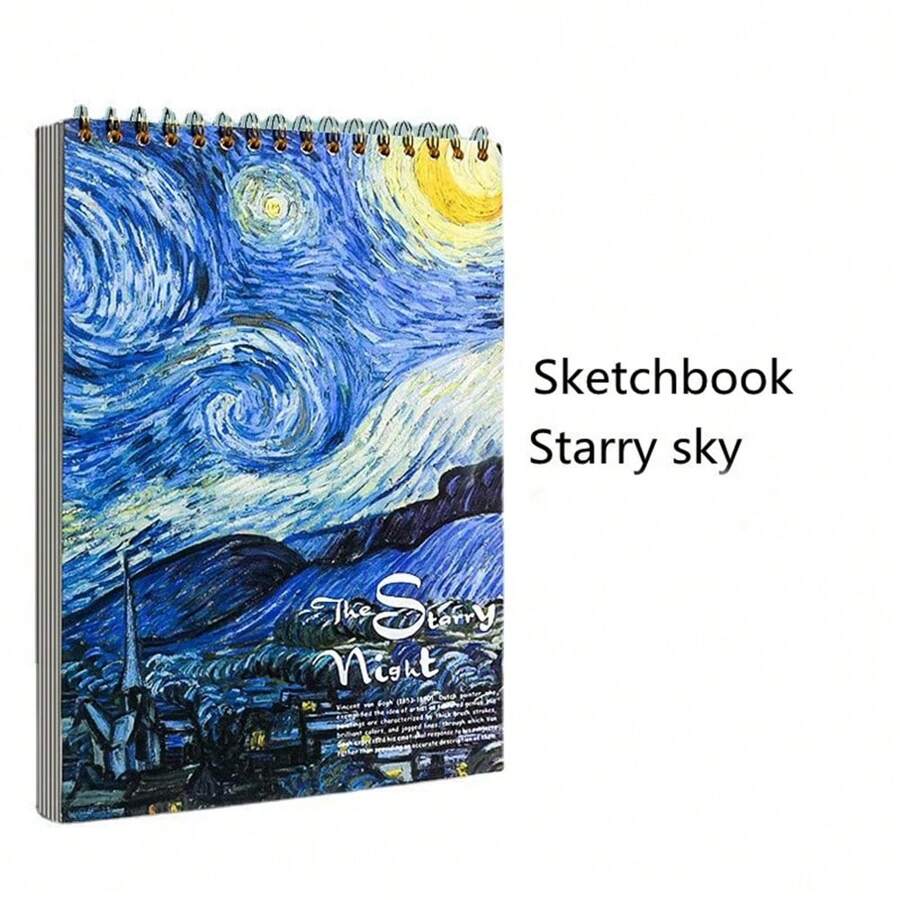 Starry Sky A4 Sketchbook Art Students Special Freehand Painting Wind Speed Sketchbook Coil ...