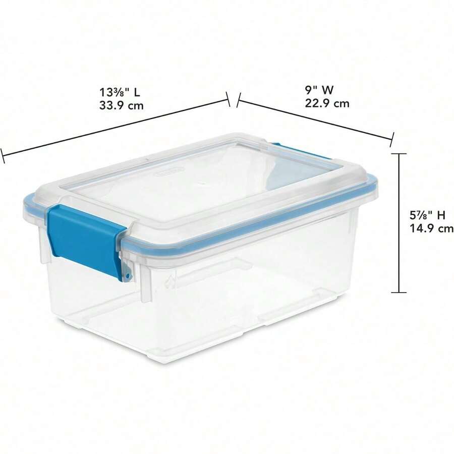 7.5 Qt Gasket Box, Stackable Storage Bin With Latching Lid And Tight ...