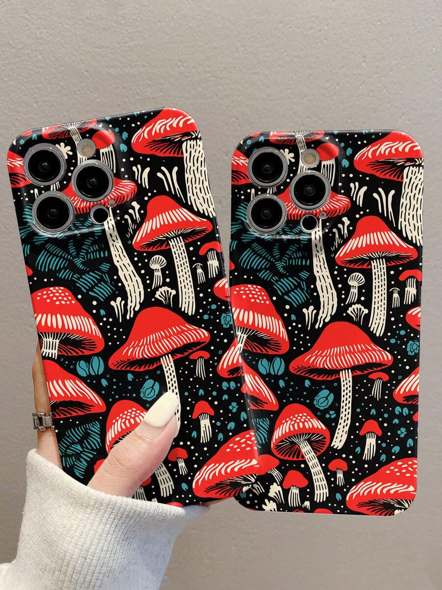 Red Mushroom Theme Phone Case, Film-Like Texture (Realistic And Clear ...
