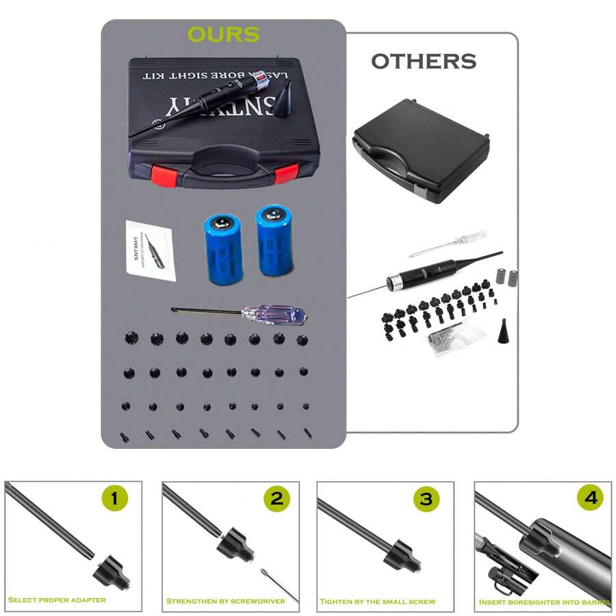 Laser Bore Sight Kit With 32 Adapters Fit For 0.17 To 12GA Shotguns ...