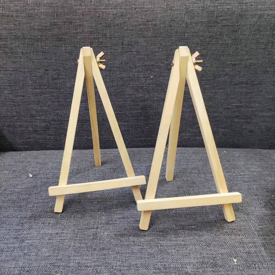 1pc 11*19cm Threaded Foldable Easel, Wooden Triangular Desktop Painting ...