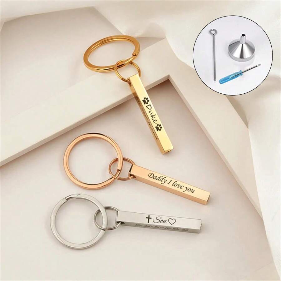 [Customized] Text Pet Ashes Box Water Drop Keychain | SHEIN USA